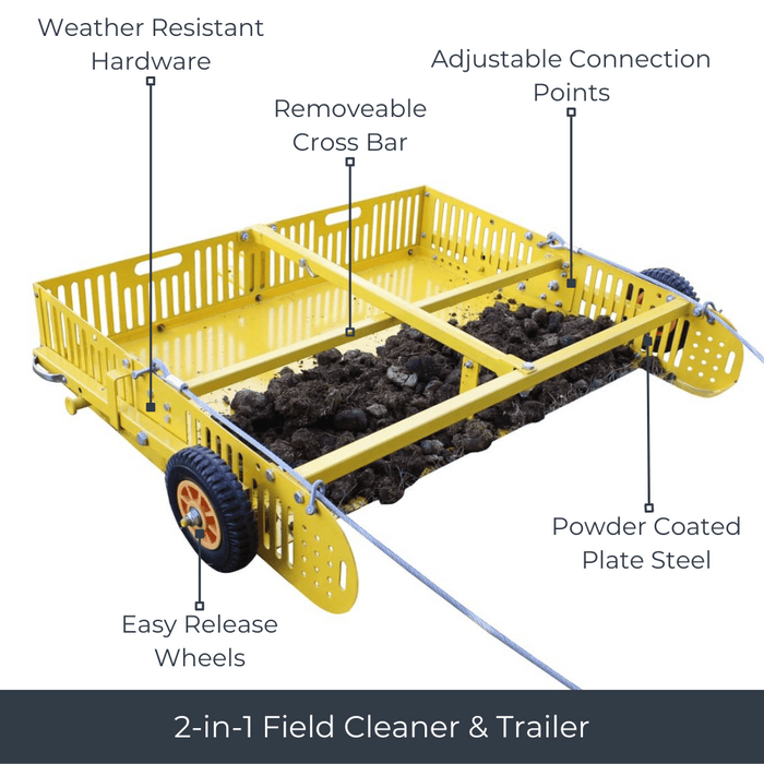 Scoop'N'Tow Manure Scooper / Paddock Field Cleaner + Trailer